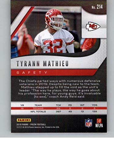 2019 Panini Prizm #214 Tyrann Mathieu Kansas City Chiefs NFL Football Trading Card