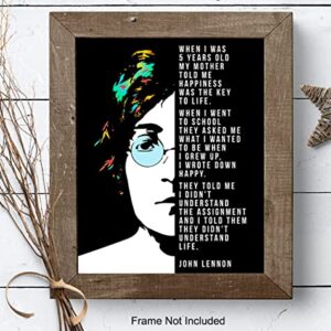 Quote Wall Decor Print - Funny Inspirational 8x10 Home Art for Bedroom, Living Room, Office, Apartment - Unique Gift for 60s, 70s Music Fans