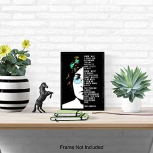 Quote Wall Decor Print - Funny Inspirational 8x10 Home Art for Bedroom, Living Room, Office, Apartment - Unique Gift for 60s, 70s Music Fans