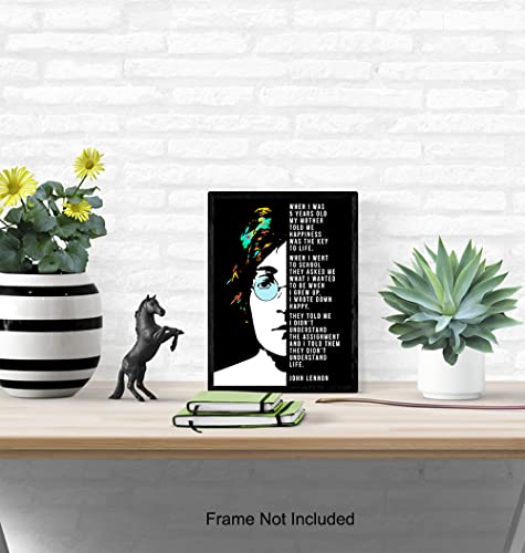 Quote Wall Decor Print - Funny Inspirational 8x10 Home Art for Bedroom, Living Room, Office, Apartment - Unique Gift for 60s, 70s Music Fans