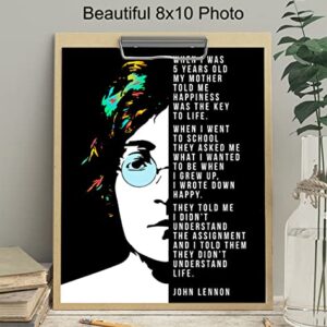 Quote Wall Decor Print - Funny Inspirational 8x10 Home Art for Bedroom, Living Room, Office, Apartment - Unique Gift for 60s, 70s Music Fans