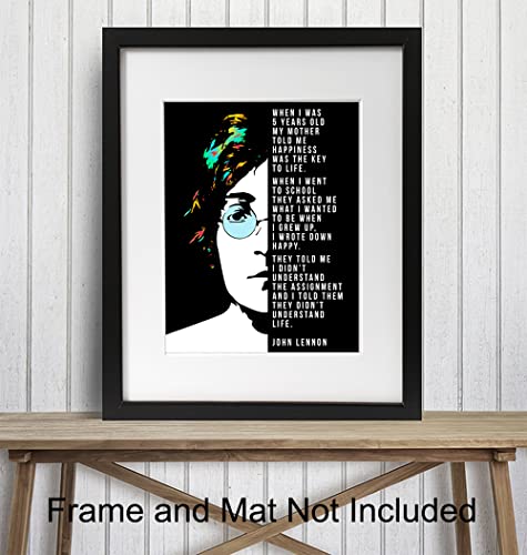 Quote Wall Decor Print - Funny Inspirational 8x10 Home Art for Bedroom, Living Room, Office, Apartment - Unique Gift for 60s, 70s Music Fans