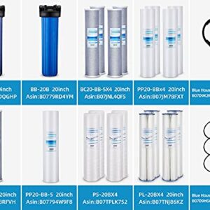 Geekpure 20-Inch Whole House Replacement Water Filter Cartridges PP Sediment and Block Carbon Filters-4.5 Inch x 20 Inch -5 Micron (Pack of 6)