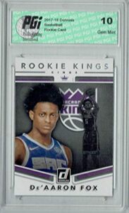 de'aaron fox 2017 donruss #5 rookie kings ssp rookie card pgi 10 - basketball slabbed rookie cards