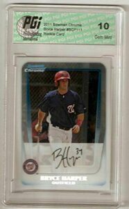 bryce harper 2012 bowman chrome #bcp111 rookie card pgi 10 - baseball slabbed rookie cards