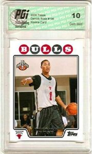 derrick rose 2008-09 topps bulls rookie card pgi 10 - basketball slabbed rookie cards