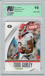 todd gurley 2015 panini national exclusive rookie card #60 pgi 10 - unsigned college cards