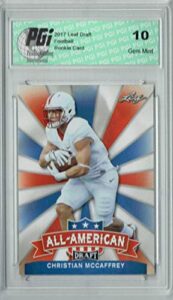 christian mccaffrey 2017 leaf draft #aa-04 all-american rookie card pgi 10 - unsigned college cards