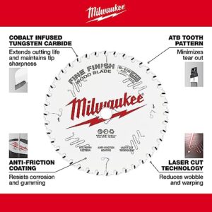 Milwaukee 6-1/2 in. Dia. x 5/8 in. Fine Finish Carbide Tipped Steel Circular Saw Blade 40 teeth