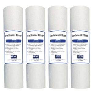 Sediment Water Filter Cartridge Compatible with P5-D, P5A. Also Compatible with Aqua-Pure AP110 & AP110-NP, GE FXUSC, Whirlpool WHKF-GD05 and Dupont WFPFC500; Set of 4 Filters