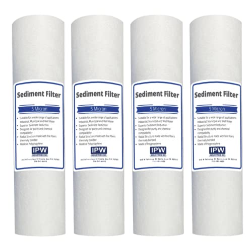 Sediment Water Filter Cartridge Compatible with P5-D, P5A. Also Compatible with Aqua-Pure AP110 & AP110-NP, GE FXUSC, Whirlpool WHKF-GD05 and Dupont WFPFC500; Set of 4 Filters