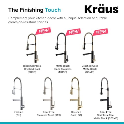 Kraus KPF-1603BGMB Artec Pro 2-Function Commercial Style Pre-Rinse Kitchen Faucet with Pull-Down Spring Spout and Pot Filler, Brushed Gold/Matte Black