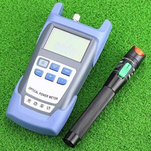 Fiber Optic Power Meter with 30KM Aluminum Visual Fault Locator FC-LC Adapter Fiber Optic Cable Tester Test Test Tool for CATV Telecommunications Engineering Maintenance