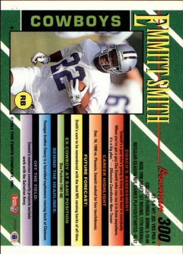 1993 Bowman #300 Emmitt Smith FOIL NFL Football Trading Card