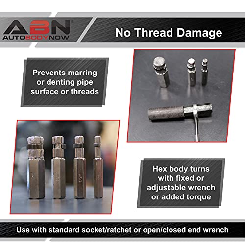 ABN Internal Pipe Removal Tool Pipe Nipple Extractor Set, General Internal Pipe Wrench Set 4pc - 1, 3/4, 1/2, 3/8 Inch