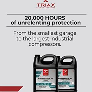 TRIAX Kompressor MV ISO 46, Multi Vis, Full Synthetic Air Compressor Oil, Non-Detergent, Rotary, Vane, Screw, Reciprocal, High Temp, 20,000 Hour Life (1 Gallon)