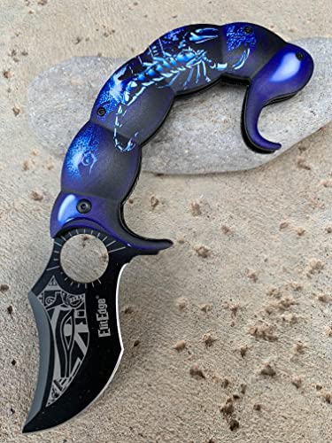 9" Elitedge Scorpion Assisted Opening Pocket Knife Stainless Steel Handle Blade