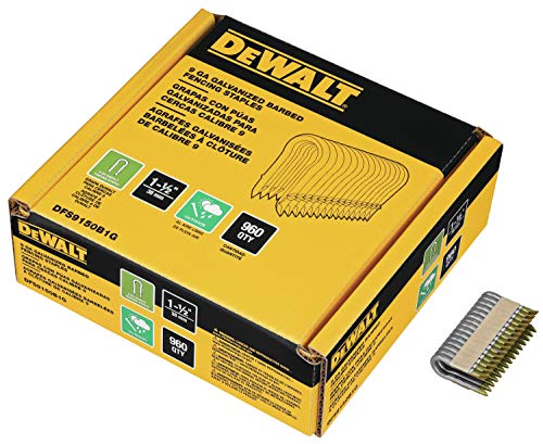 DEWALT DFS9150B1G 1.5" 9 GA Galvanized Barbed Fencing Staples