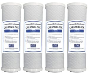 4-pack compatible for watts maxetw-975 10-inch 5-micron for multi-cartridge whole house water filter with solid block activated carbon