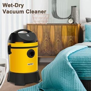 KUPPET Wet/Dry Vacuum Cleaner, Vac Pond/Home Dual Use, Portable Shop Vacuum with Attachments, Powerful 16Kpa Suction, Strong Big Tank in 30L, 1400W(Yellow)…