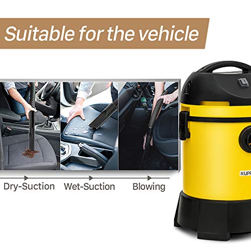 KUPPET Wet/Dry Vacuum Cleaner, Vac Pond/Home Dual Use, Portable Shop Vacuum with Attachments, Powerful 16Kpa Suction, Strong Big Tank in 30L, 1400W(Yellow)…