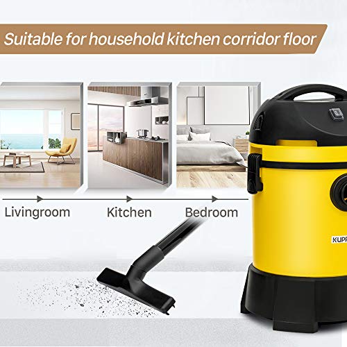 KUPPET Wet/Dry Vacuum Cleaner, Vac Pond/Home Dual Use, Portable Shop Vacuum with Attachments, Powerful 16Kpa Suction, Strong Big Tank in 30L, 1400W(Yellow)…