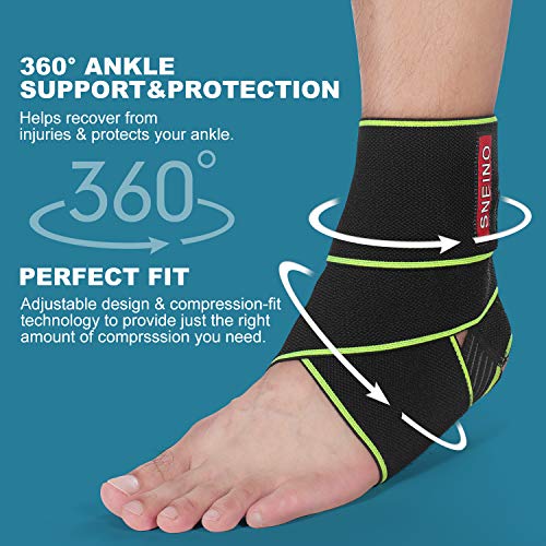 SNEINO Ankle Brace for Women & Men - Breathable Comfortable Adjustable Ankle Stabilizer, Ankle Support Brace for Basketball, Running, Achilles, Minor Sprains,Joint Pain Relief, Injury Recovery (1PACK)