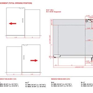 Milcasa Magic 2 – Wall Mount Concealed Sliding System for Wood Doors (Door is NOT Included) - Completely Concealed Hardware and Track (1800) Made in Italy