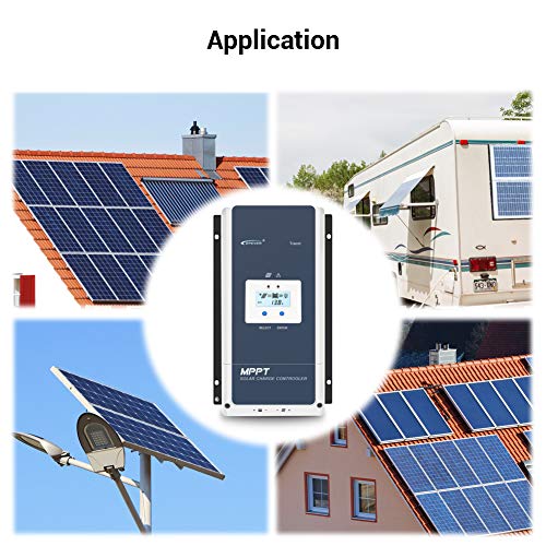 EPEVER 100A MPPT Solar Charge Controller 12V/24V/36V/48V Auto Max 150V Input Negative Ground Solar Panel Charge Regulator with MT50 Remote Meter Temperature Sensor RTS & PC Communication Cable RS485