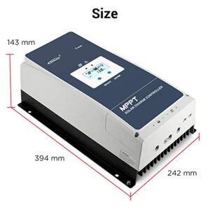 EPEVER 100A MPPT Solar Charge Controller 12V/24V/36V/48V Auto Max 150V Input Negative Ground Solar Panel Charge Regulator with MT50 Remote Meter Temperature Sensor RTS & PC Communication Cable RS485