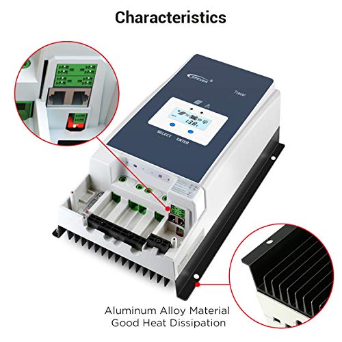 EPEVER 100A MPPT Solar Charge Controller 12V/24V/36V/48V DC Automatically Identifying System Voltage Max.PV 150V Solar Panel Regulator (Tracer 10415 an)