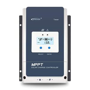 epever 60a mppt solar charge controller 12v/24v/36v/48v dc automatically identifying system voltage max.pv 150v solar panel regulator (tracer 6415 an)