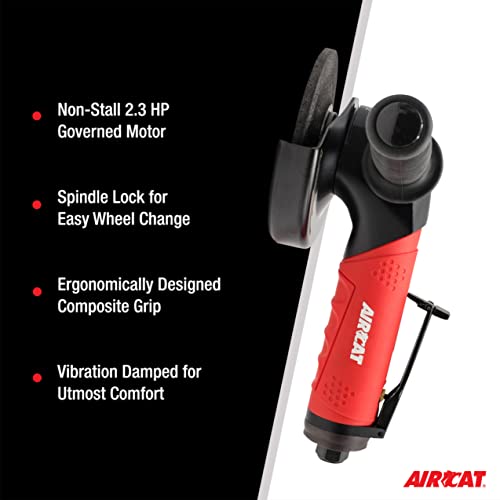 AIRCAT Pneumatic Tools 6380: 2.3 HP 5-Inch Heavy Duty Angle Grinder 12,000 RPM