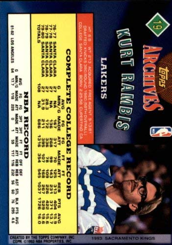 1992-93 Topps Archives #19 Kurt Rambis NBA Basketball Trading Card