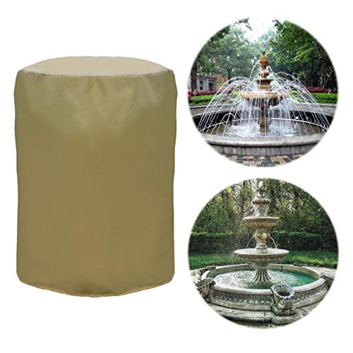 Ogrmar 38"x70" Garden Fountain Cover 600D Oxford Waterproof Dustproof Cover with Locking Drawstring for Winter Outdoor Garden Fountain Statue（38"x70"）