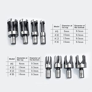 Loboo Idea 26 Pieces/Set Drilling Tools, Including 6 Countersink Drill Bits, 7 Three Pointed Drill Bit,1 L-Wrench, 8 Wood Plug Cutter, 4 Step Drill Bit Set (26 Pieces/Set, Gold and Silver)