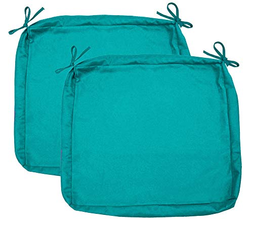 Sigmat Outdoor Seat Cushion Cover Water Repellent Square Chair Cushion Cover-Only Cover Teal 20"x20"x2"(2 Covers)