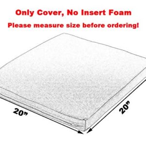 Sigmat Outdoor Seat Cushion Cover Water Repellent Square Chair Cushion Cover-Only Cover Teal 20"x20"x2"(2 Covers)