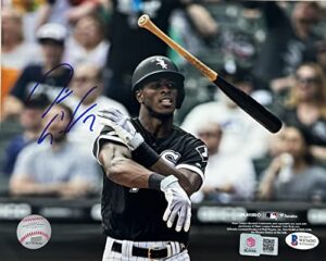 tim anderson chicago white sox signed autographed 8x10 bat flip photo beckett coa and verified by blocks - blue ink