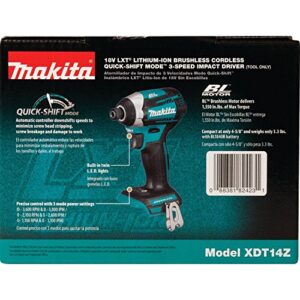 Makita XDT14Z 18V Lithium-Ion Brushless Cordless 3-Speed Impact Driver (Renewed)