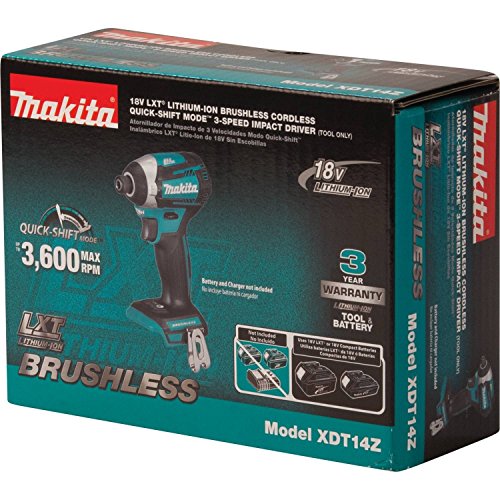 Makita XDT14Z 18V Lithium-Ion Brushless Cordless 3-Speed Impact Driver (Renewed)