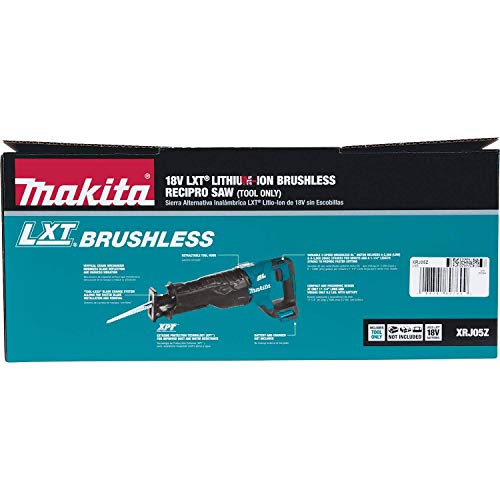 Makita XRJ05Z-R 18V LXT Brushless Lithium-Ion Cordless Reciprocating Saw (Tool Only) (Renewed)