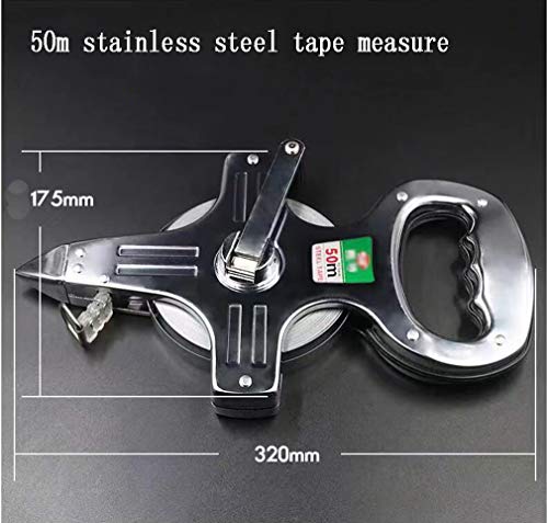 Tape Measure, Portable Steel Frame Ruler, Galvanized Iron Stainless Steel Shelf Ruler Inserted Ground Ruler Steel Tape Measure ,50M Portable Steel Tape Measuring Tape Surveyor Tool