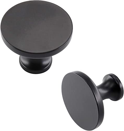 goldenwarm Black Kitchen Hardware Cupboard Knobs - LS9189BK Cabinet Hardware Black Knobs for Dresser Drawers Door Cabinet Knobs Diameter 1.26inch, 5Pack