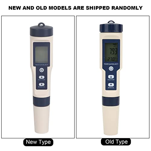 Water Quality Tester, EZ-9909 5 in 1 Function Water Quality Testing Meter PH Salinity TDS EC Tester with Backlight for Aquaculture, Drinking Water, Swimming Pool