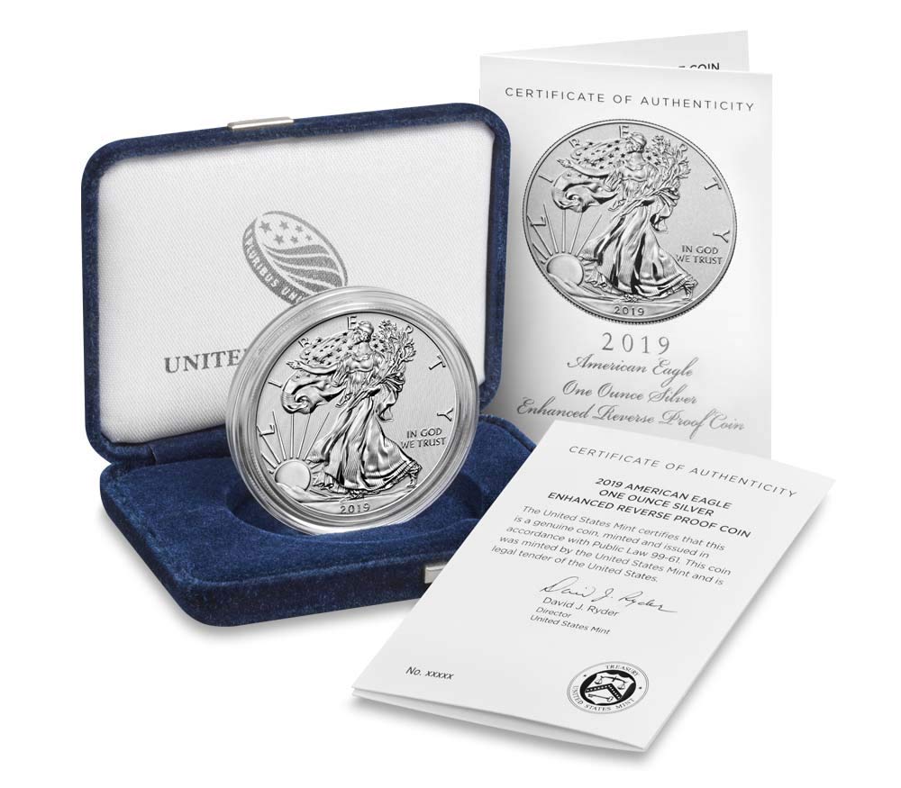 2019 S Silver Eagle S Reverse Proof Enhanced Low Minted Rare $1 US Mint Proof