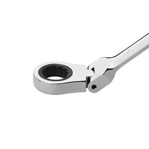 Jetech 8mm Flexible Head Gear Wrench, Industrial Grade Flex Ratcheting Spanner Made with Forged, Heat-Treated Cr-V Alloy Steel, Full Polished 12 Point Flex-Head Ratchet Combination Wrench, Metric