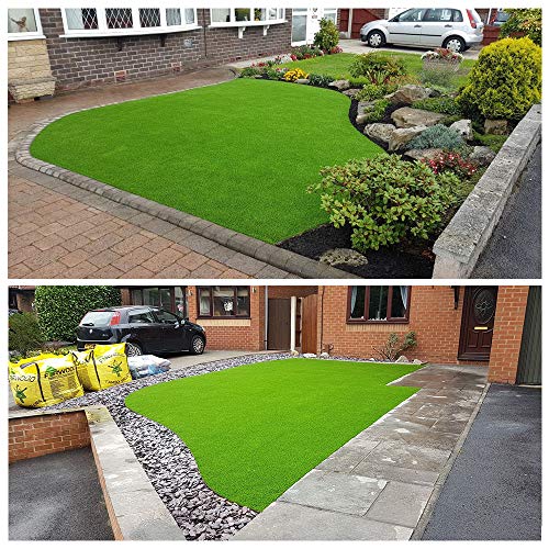 Griclner Artificial Grass Lawn Turf 4 FT x 7 FT(28 Square FT) 0.8inch Realistic Synthetic Grass Mat, Indoor Outdoor Garden Lawn Landscape for Pets,Fake Faux Grass Rug with Drainage Holes