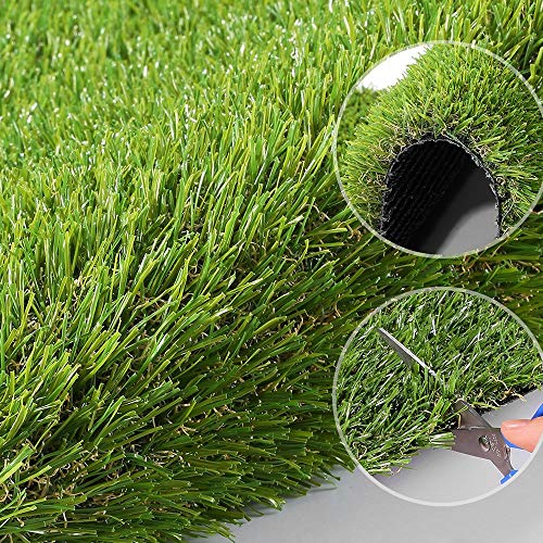 Griclner Artificial Grass Lawn Turf 4 FT x 7 FT(28 Square FT) 0.8inch Realistic Synthetic Grass Mat, Indoor Outdoor Garden Lawn Landscape for Pets,Fake Faux Grass Rug with Drainage Holes