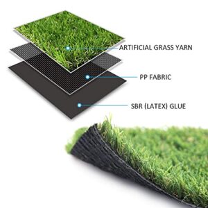 Griclner Artificial Grass Lawn Turf 4 FT x 7 FT(28 Square FT) 0.8inch Realistic Synthetic Grass Mat, Indoor Outdoor Garden Lawn Landscape for Pets,Fake Faux Grass Rug with Drainage Holes